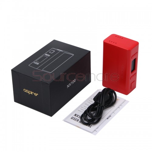 Aspire NX100 100W Mod Powered by Single 26650 or 18650 Cell- Red