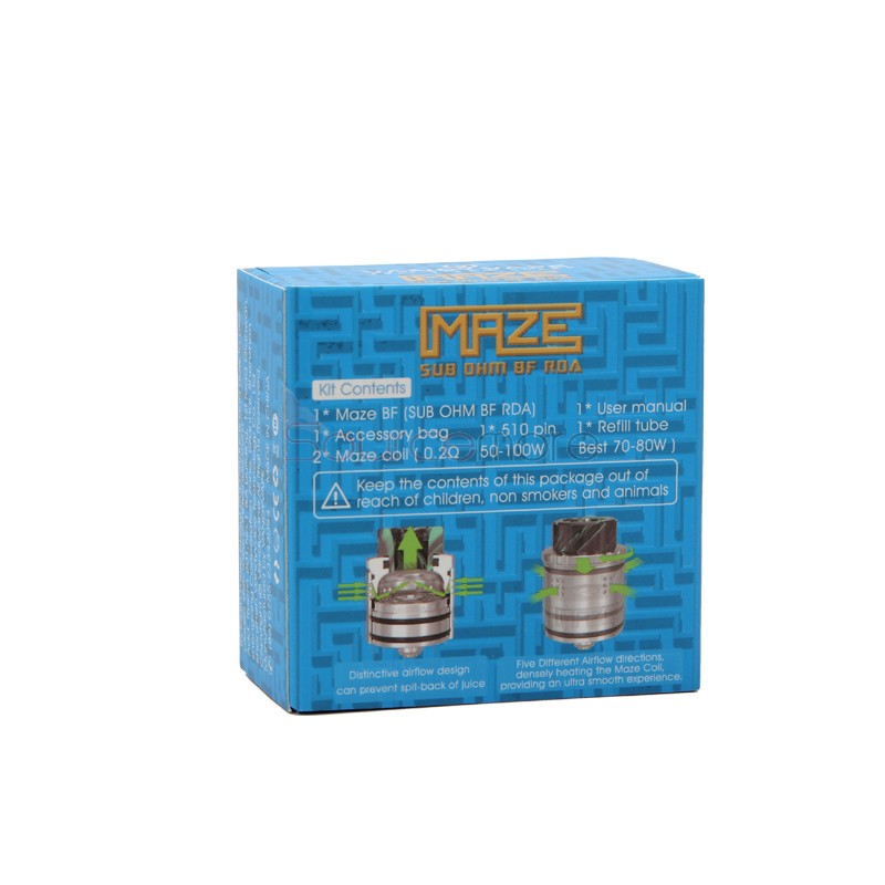 Vandy Vape Maze Sub Ohm BF RDA 2.0ml Capacity Rebuildable Drip Atomizer ...