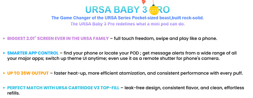 Lost Vape Ursa Baby 3 Pro Pod System Kit 1300mAh 35W