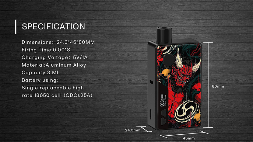 Rincoe Manto 80W AIO Kit 3ml DTL/MTL Pod System Starter Kit Single 18650